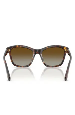SWAROVSKI 54mm Gradient Polarized Square Sunglasses - Havana/polar Brown Gradient