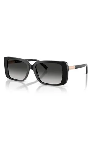 Tiffany & Co. 55mm Rectangular Sunglasses - Black/grey Gradient