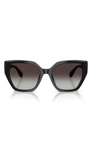 SWAROVSKI 56mm Irregular Sunglasses - Black/gradient Grey
