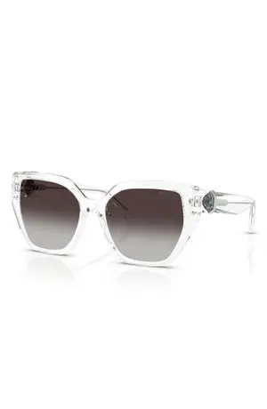 SWAROVSKI 56mm Irregular Sunglasses - Transparent/gradient Grey