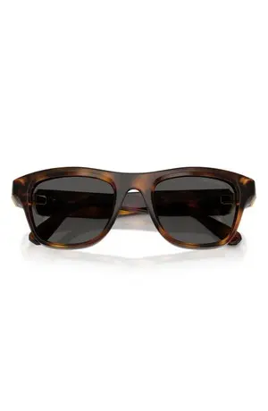 SWAROVSKI 50mm Square Sunglasses - Havana/dark Grey