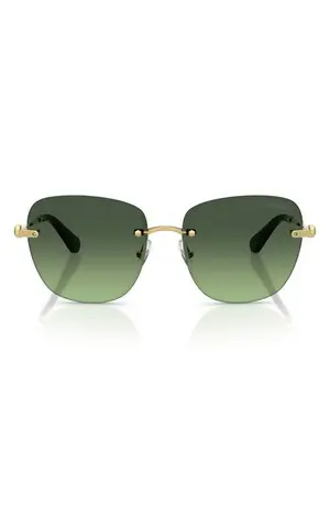 SWAROVSKI 58mm Square Sunglasses Gold/gradient Green