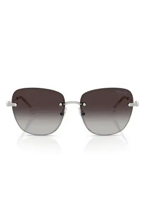 SWAROVSKI 58mm Square Sunglasses - Silver/gradient Grey