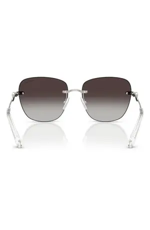 SWAROVSKI 58mm Square Sunglasses - Silver/gradient Grey