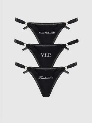 Frederick's Of Hollywood Statement Cotton G-string 3 Pack