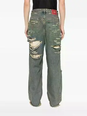 424 Ripped Wide Leg Jeans