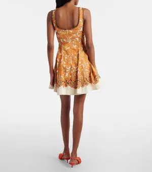ALEMAIS Printed Linen And Cotton Minidress