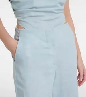 Faithfull The Brand Lulea Wide-leg Linen Pants - Blue