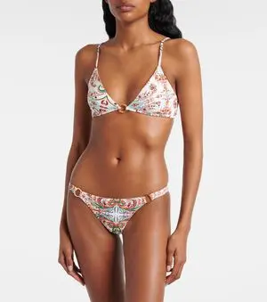 Melissa Odabash Greece Printed Triangle Bikini Top
