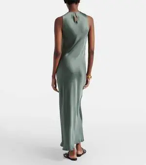 Asceno Tallin Silk Maxi Dress - Green
