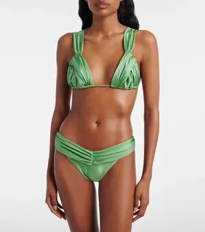 BANANHOT Iris Draped Bikini Top - Green