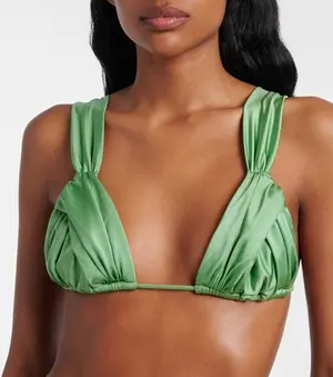BANANHOT Iris Draped Bikini Top - Green
