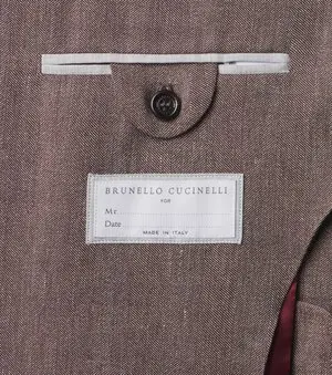 Brunello Cucinelli Herringbone Linen And Wool Suit - Brown