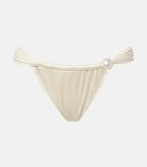 MONTCE Sandra Embellished Bikini Bottoms - White
