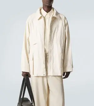 LEMAIRE Hooded Coated Linen-blend Raincoat - Beige