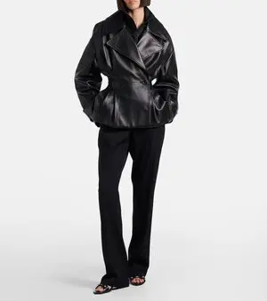 Balenciaga Cagole Leather Mules - Black