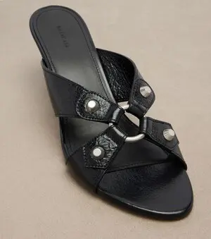 Balenciaga Cagole Leather Mules