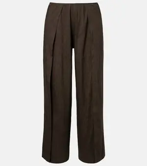 Proenza Schouler Calla Linen-blend Wide-leg Pants - Brown