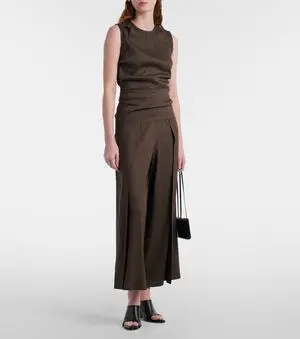 Proenza Schouler Calla Linen-blend Wide-leg Pants - Brown