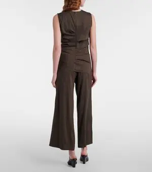 Proenza Schouler Calla Linen-blend Wide-leg Pants - Brown