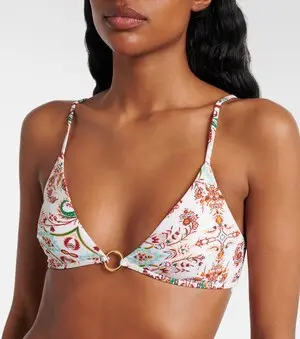 Melissa Odabash Greece Printed Triangle Bikini Top