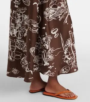 Asceno Napoli Printed Silk Twill Maxi Dress