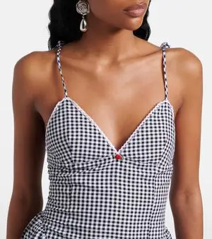BANANHOT Paloma Gingham Cotton Poplin Maxi Dress