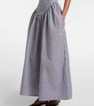 BANANHOT Paloma Gingham Cotton Poplin Maxi Dress
