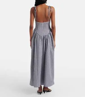 BANANHOT Paloma Gingham Cotton Poplin Maxi Dress