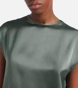 Asceno Dasha Silk Twill Top - Green