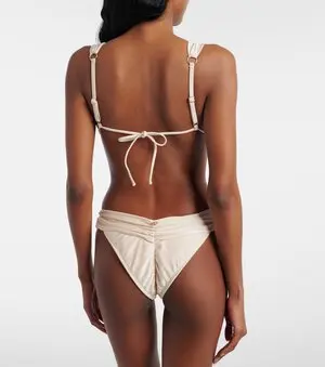 BANANHOT Iris Draped Bikini Top - Beige