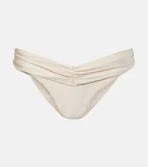 BANANHOT Iris Ruched Bikini Bottoms - Beige