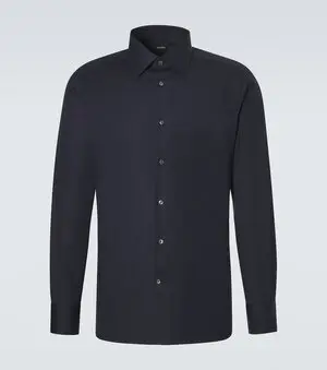 Zegna Cotton-blend Shirt - Blue