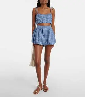 Faithfull The Brand Mira Checked Cotton Shorts