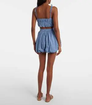 Faithfull The Brand Mira Checked Cotton Shorts
