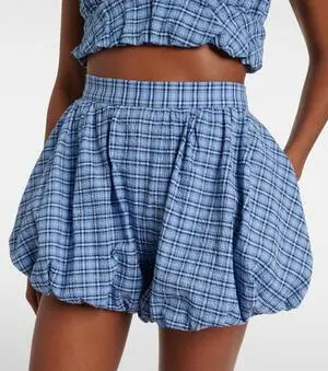 Faithfull The Brand Mira Checked Cotton Shorts