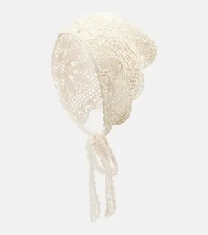 Anna Kosturova Crochet Cotton Scarf - White
