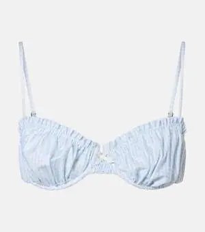 Faithfull The Brand Moana Gingham Bikini Top - Blue