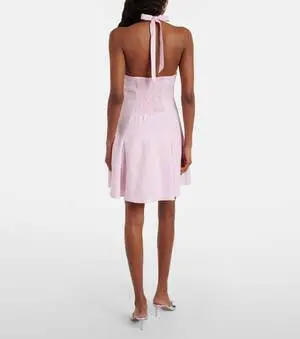 Faithfull The Brand Murano Halterneck Linen Minidress