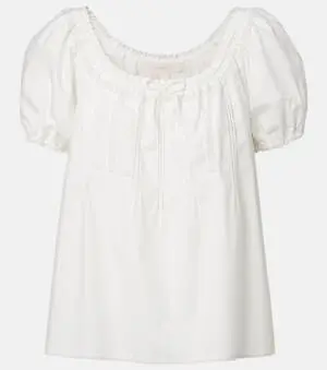 Faithfull The Brand Galle Lace-trimmed Cotton Top