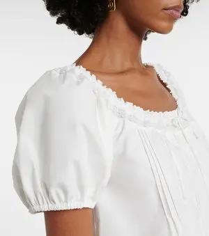 Faithfull The Brand Galle Lace-trimmed Cotton Top