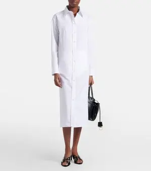 Balenciaga Cotton Poplin Shirt Dress Faded