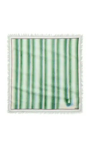 OTZIO Spray Fringed Cotton Voile Scarf - Green