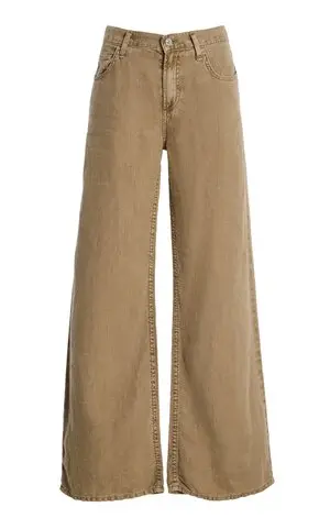 Citizens Of Humanity Nora Low-rise Linen Trousers - Neutral