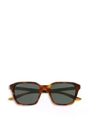 Gucci Logo-plaque Square Frame Sunglasses - Brown