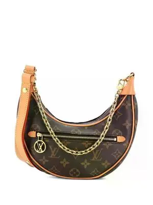 LOUIS VUITTON Loop Handbag Monogram Canvas Hobo Bag - Brown