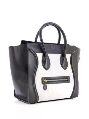 Celine Bicolor Luggage Leather Mini Satchel - Black