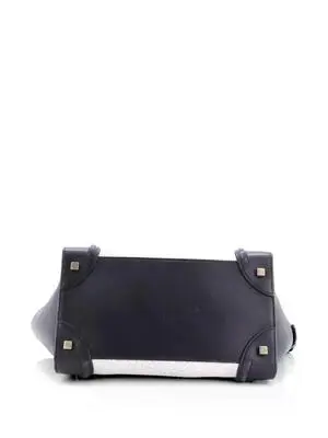 Celine Bicolor Luggage Leather Mini Satchel - Black