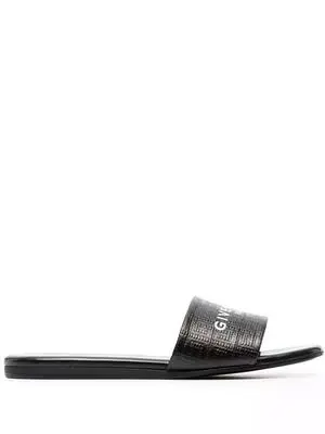 Givenchy Embossed Logo Slides - Black