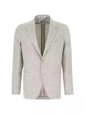 Tagliatore Herringbone Button Jacket - Grey
